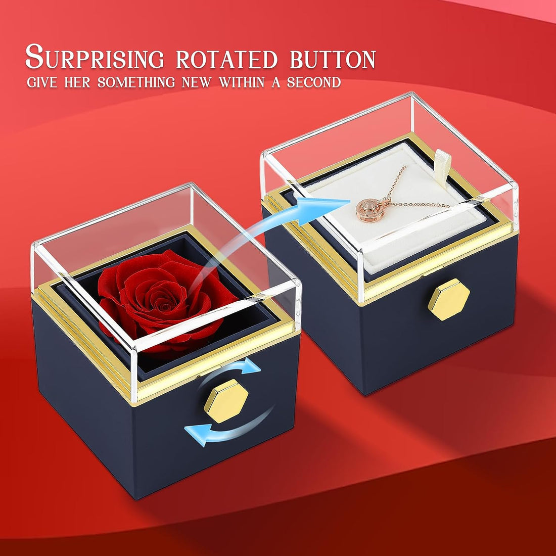 ROSEBOX Rotatable Preserved Rose Jewelry Box – Barkermeow