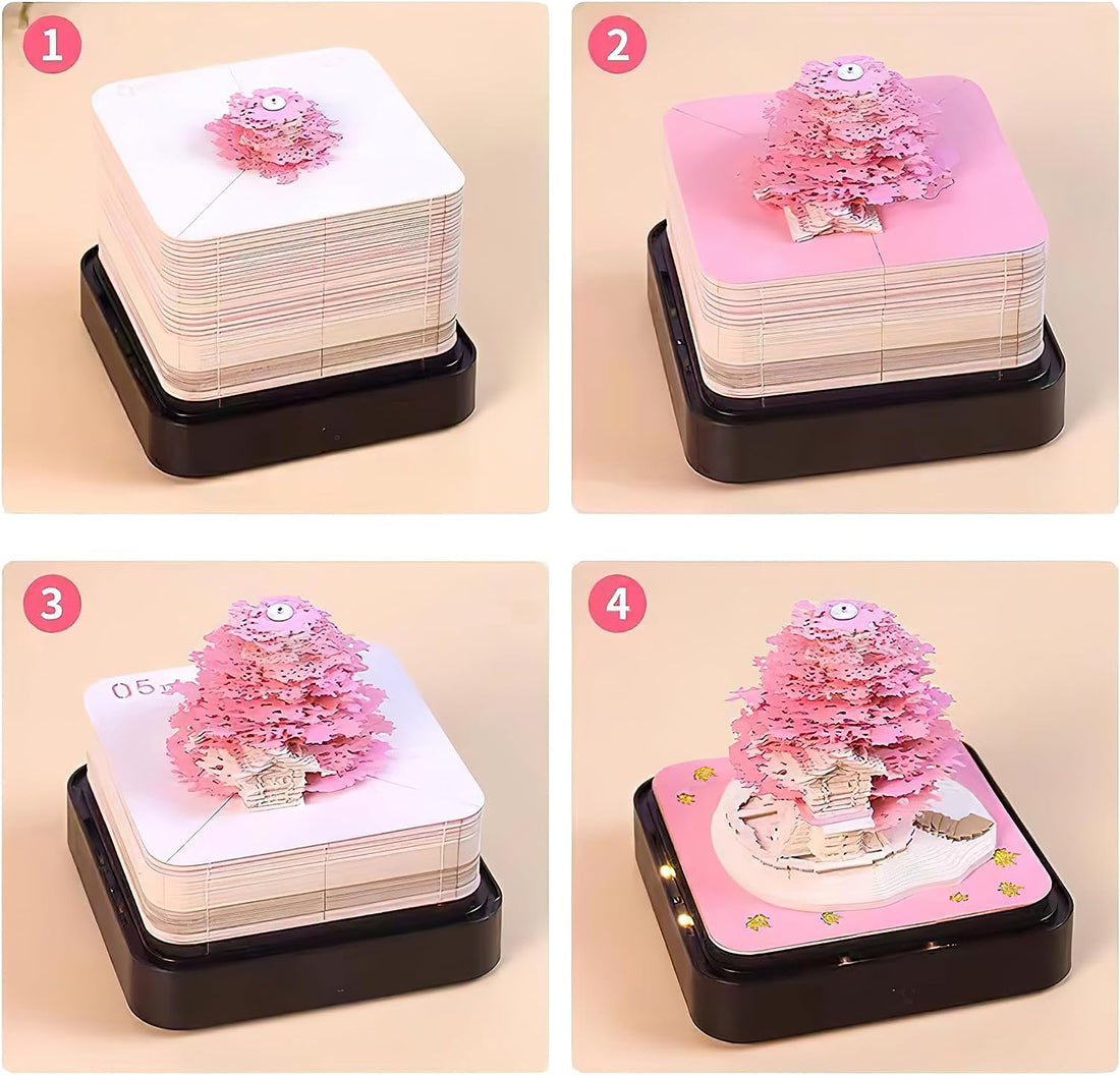 Sakura Tree & Mushroom Calendar Memo 2024 – Barkermeow