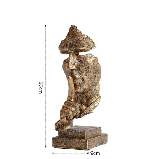 Nordic Abstract Art Thinker Statue & Silence Is Gold Thinker Statue ...