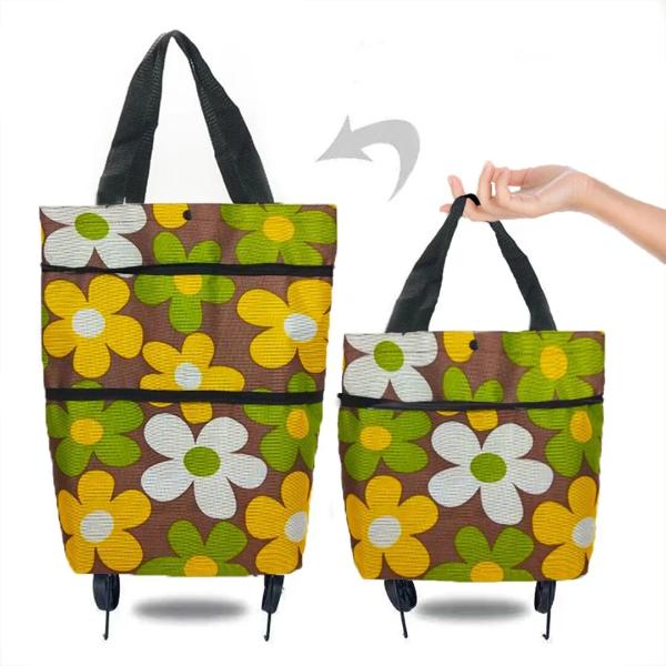 Fashionable Folding Shopping Cart with Wheels – Barkermeow