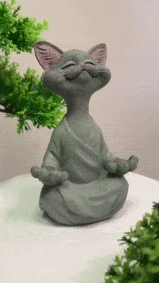 Whimsical Buddha Yoga Cat Figurine – Barkermeow