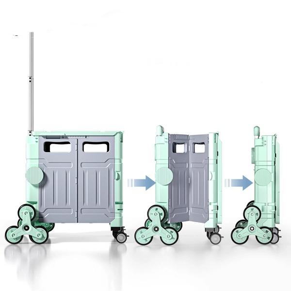 Folding Utility Cart Portable Rolling Crate Handcart Shopping Trolley ...