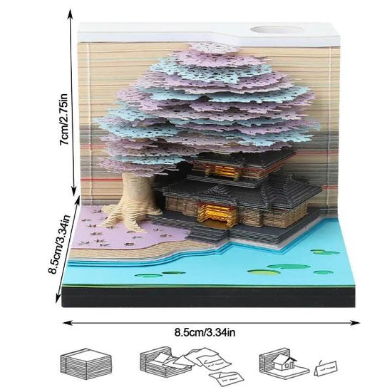 Sakura Tree & Mushroom Calendar Memo 2024 – Barkermeow