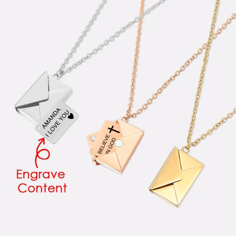 Handmade Personalized Envelope Love Letter Necklace – Barkermeow